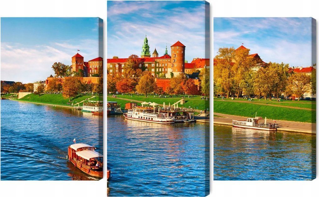 Obraz Královský hrad Wawel Panoramatický pohled na Krakov Canvas 90x60