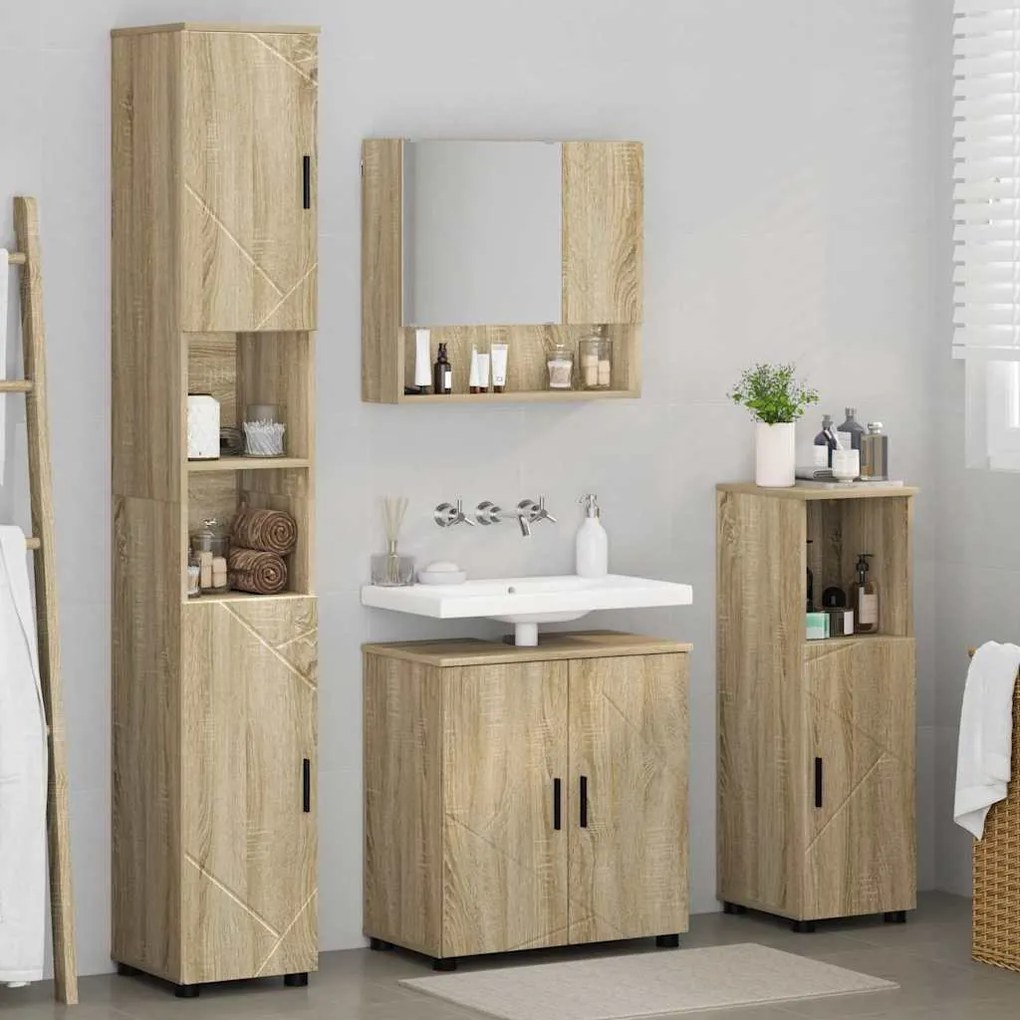 Sada koupelnového nábytku 4 ks Sonoma dub 61 x 35 x 64 cm 3392965