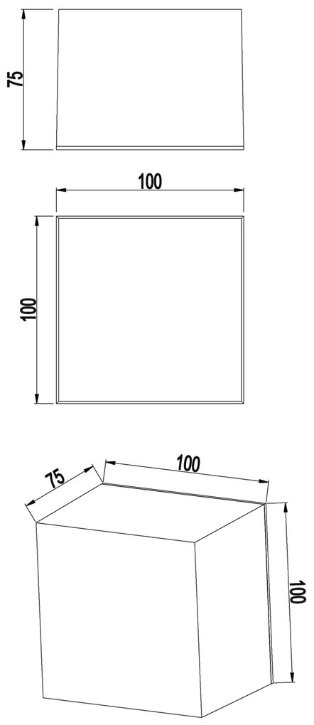 TOP LIGHT Světlo nástěnné-stropní Boxter, Bílá