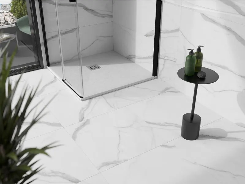 Mexen Stone+, čtvercová vanička z minerálního kompozitu 100 x 100 cm, bílá, 44101010