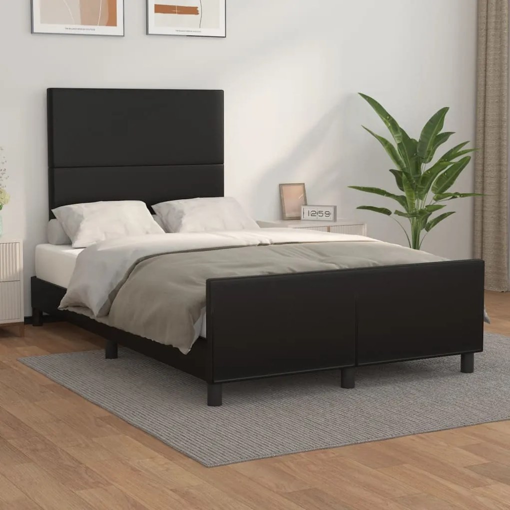 Rám postele bez matrace černá 120x190 cm umělá kůže 3270548