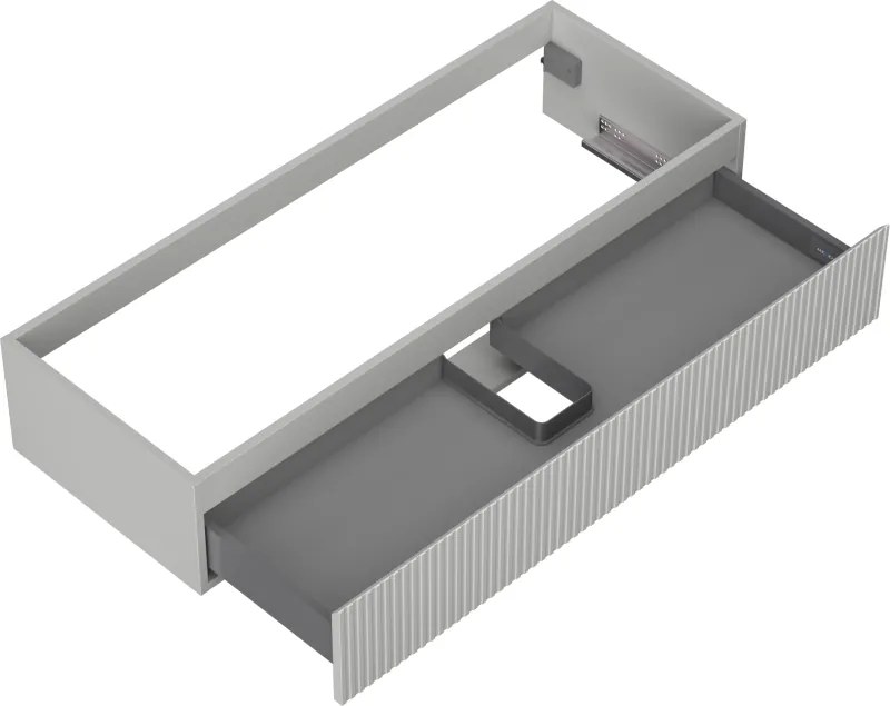 Mexen Rivel, koupelnová skříňka 120 cm, 1 zásuvka, drážkovaná, šedá matná, 91A20-12023-1-BF62