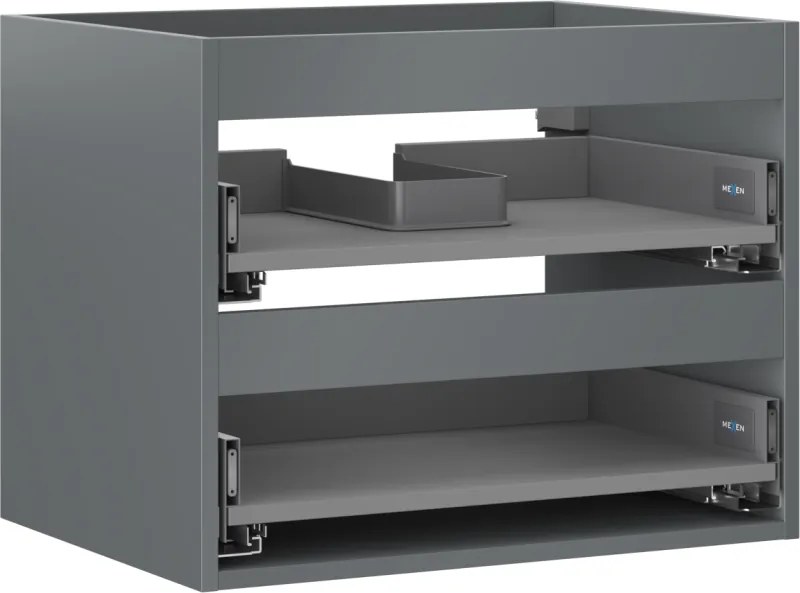 Mexen Box-A, závěsná skříňka 60 cm, 2 zásuvky, grafitová matná, 91AX0-0600-470-2-66