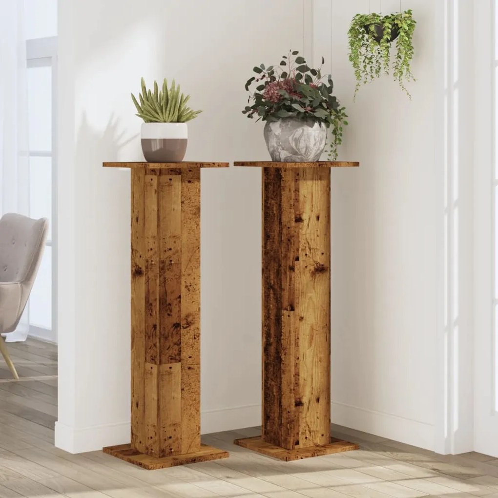 Stojany na rostliny 2 ks old wood 30x30x95 cm kompozitní dřevo 3307880