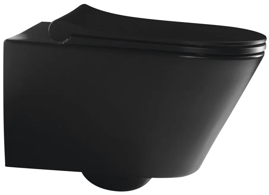 Sapho AVVA závěsná WC mísa Rimless s bidet. sprškou, 35,5x53 cm, černá mat 100312-110