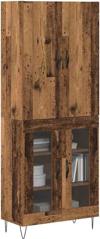 Vysoký bufet 2 ks Staré dřevo 69,5 x 34 x 180 cm 3403165