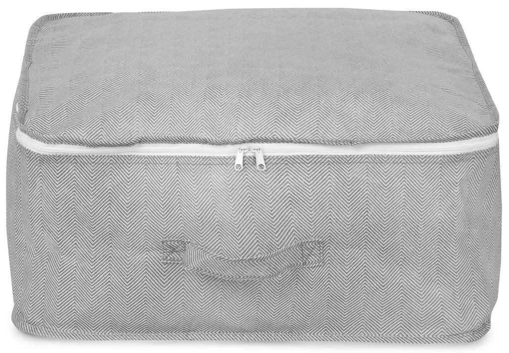 Textilní úložný box na oděvy a přikrývky se zipem Compactor Boston 46 x 46 x 20,5 cm