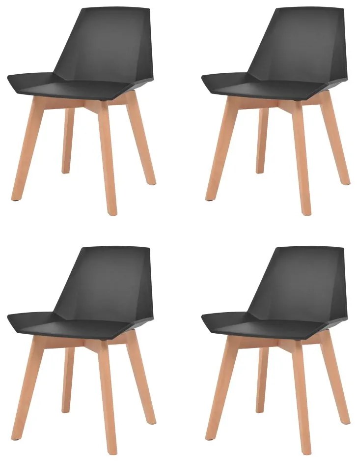 244541 vidaXL Jídelní židle 4 ks černé plast