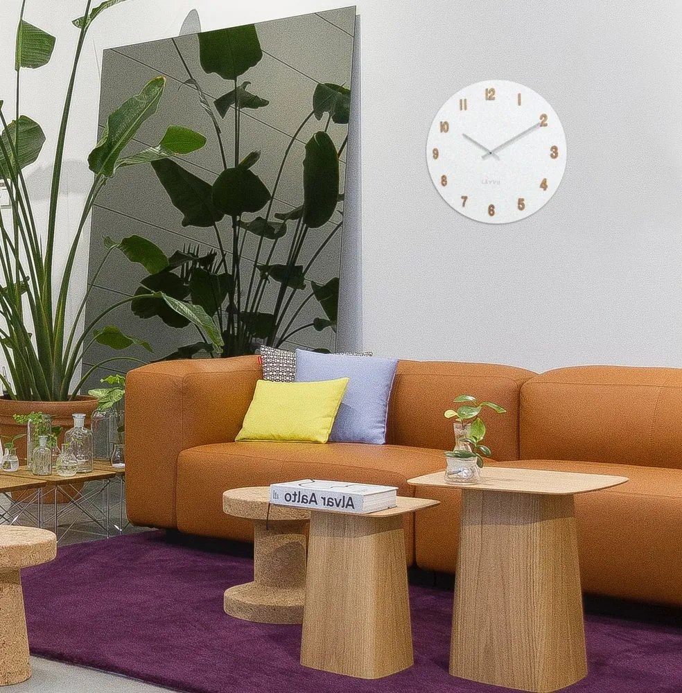 Velké bílé dřevěné hodiny LAVVU WHITE LCT4070