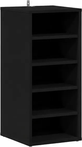 skříňka na boty, botník, 5 polic, dřevo, 72x36x32 cm, černá, Dekorino BB20260070