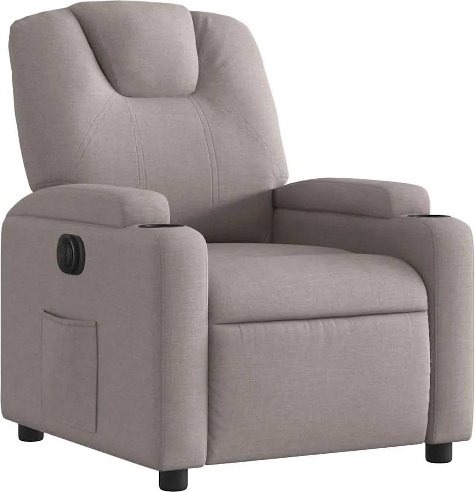 Elektrické polohovací křeslo taupe textil 3204352