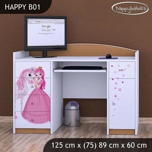 Dětský psací stůl PRINCEZNA A KONÍK - TYP 1