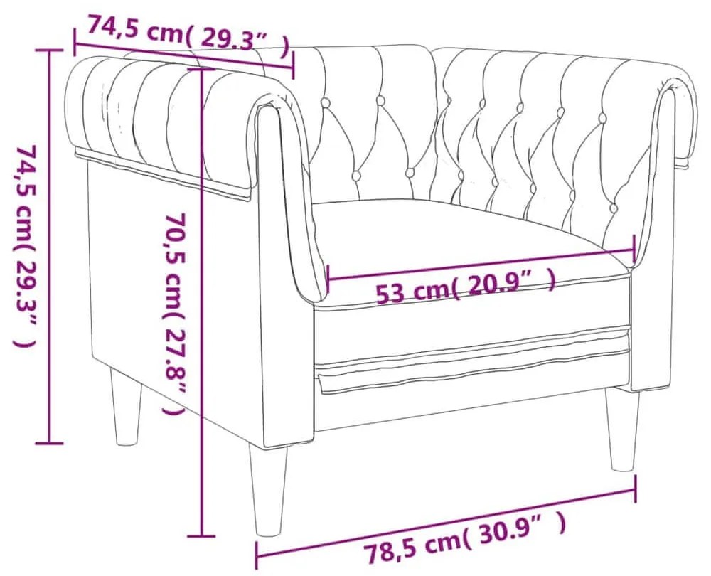 Petromila Křeslo Chesterfield modré textil