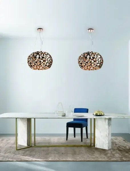 Designový lustr Carera zlatá