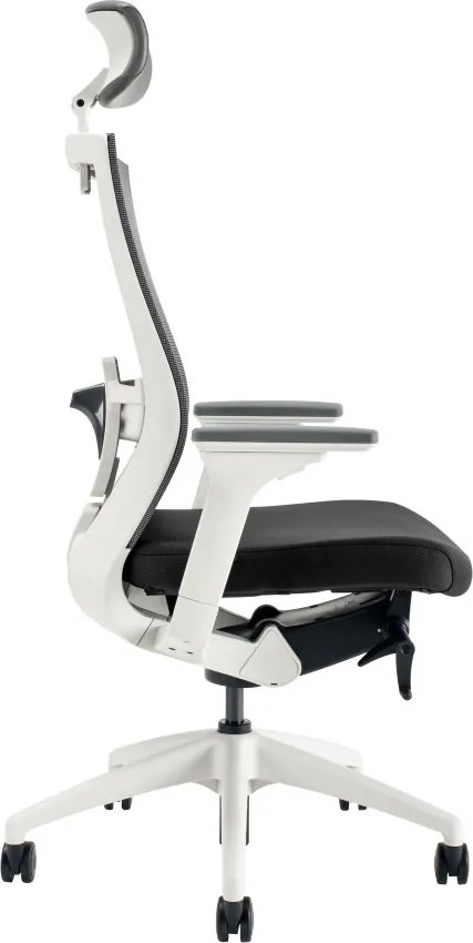 Office Pro Kancelářské křeslo na kolečkách MERENS WHITE SP – s područkami a opěrkou hlavy Modrá BI 204