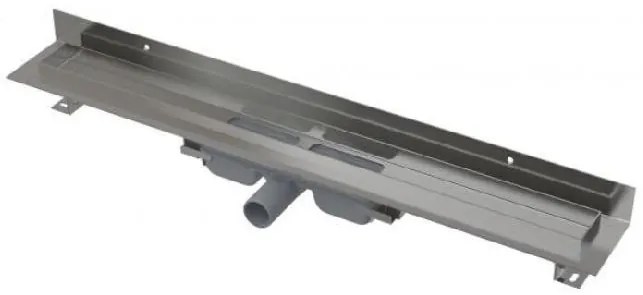 Alca - Sprchový žlab Wall Low 115 cm, s okrajem pro plný rošt a s pevným límcem ke stěně, nerez APZ116-1150