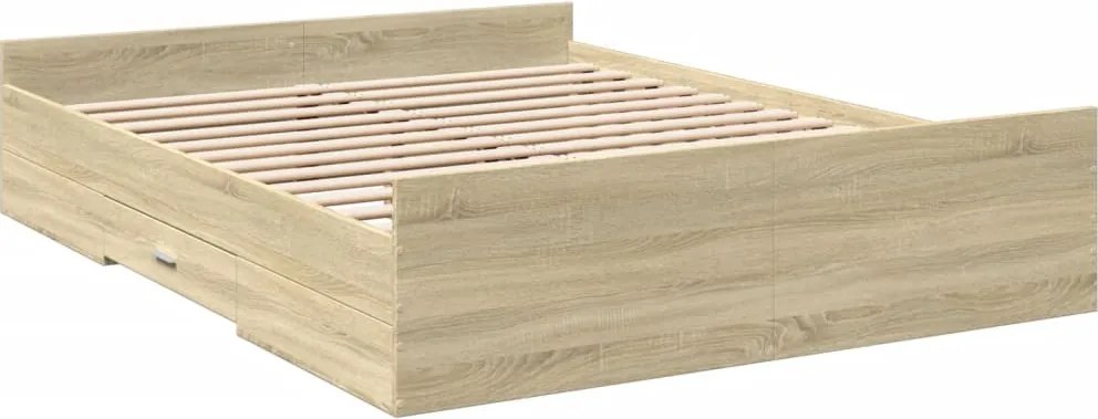 Rám postele se zásuvkami dub sonoma 160x200 cm kompozitní dřevo 3280281