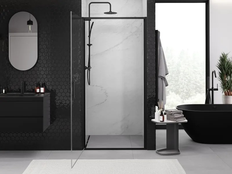 Mexen Exo sprchové dveře otočné 70 cm, transparentní, černé - 817-070-000-70-00