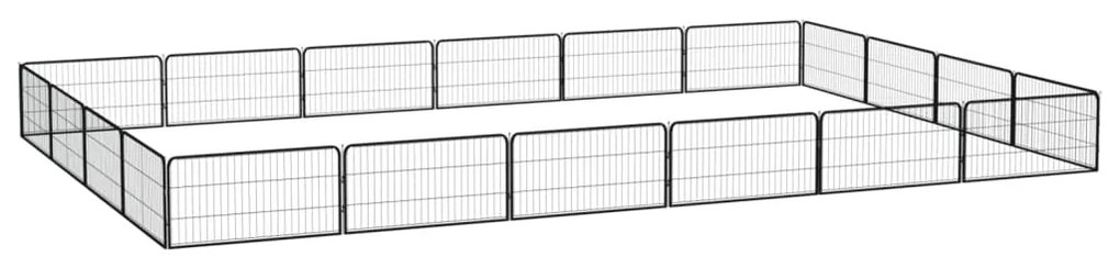 20panelová ohrádka pro psy černá 100 x 50 cm práškovaná ocel