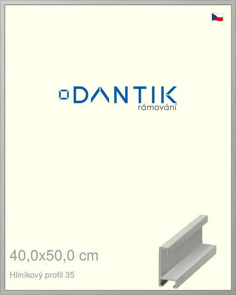 DANTIK rámeček 40x50 | ALU profil 6035 Dýha barevná šedá (Plexi Čiré)