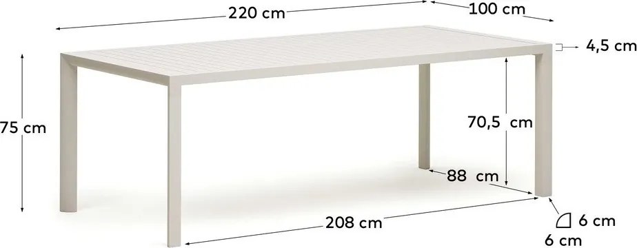 Zahradní jídelní stůl 100x220 cm Culip – Kave Home