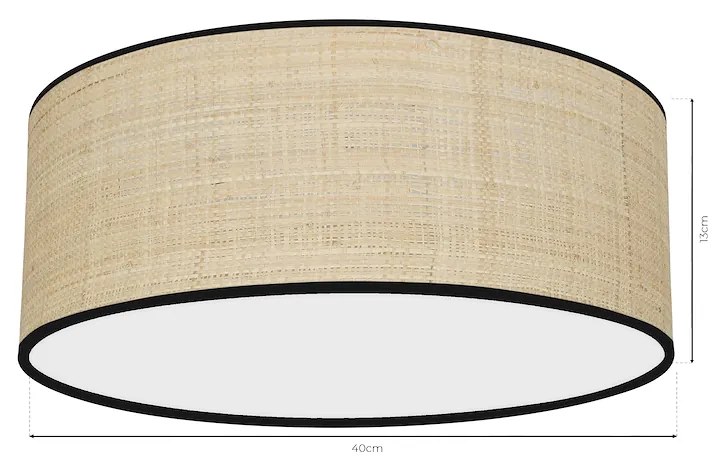 Stropní svítidlo Marshall, 1x ratanové stínítko, (bílé plexisklo), (fi 40cm), b