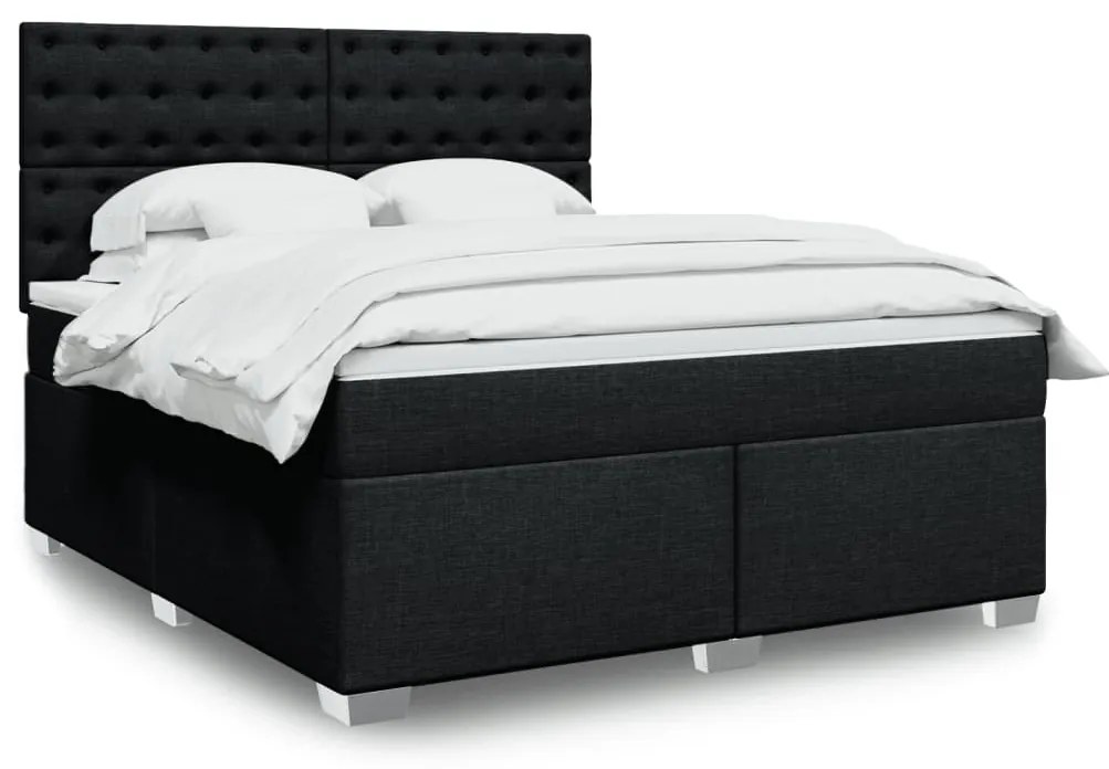 Box spring postel s matrací černá 180x200 cm textil 3290583