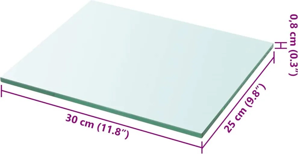 Policová deska sklo čiré 30x25 cm 243810