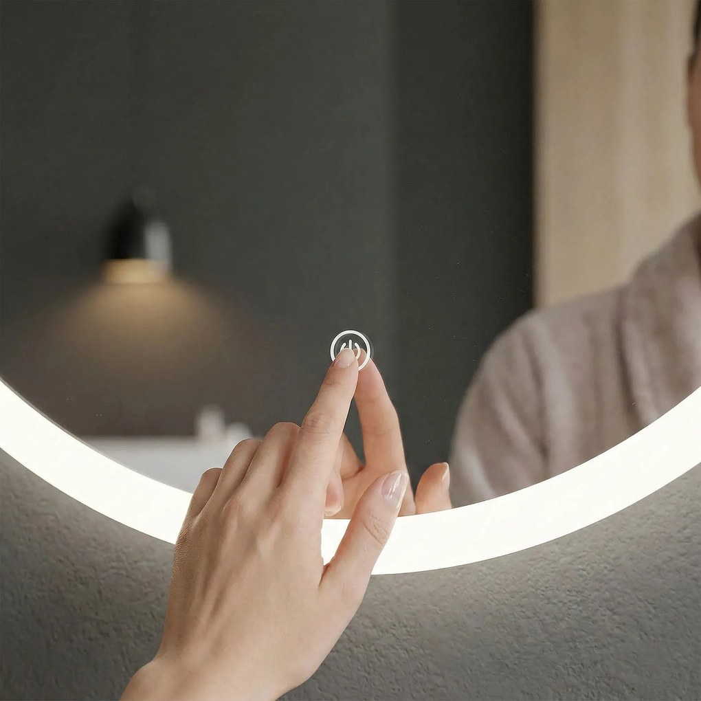 Tutumi Zrcadlo ⌀100 cm s regulovatelným LED osvětlením HOM-70005