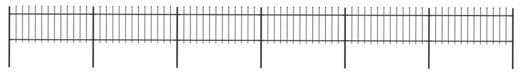 vidaXL Marketos Zahradní plot s kopím nahoře ocelový 1070 x 80 cm černý