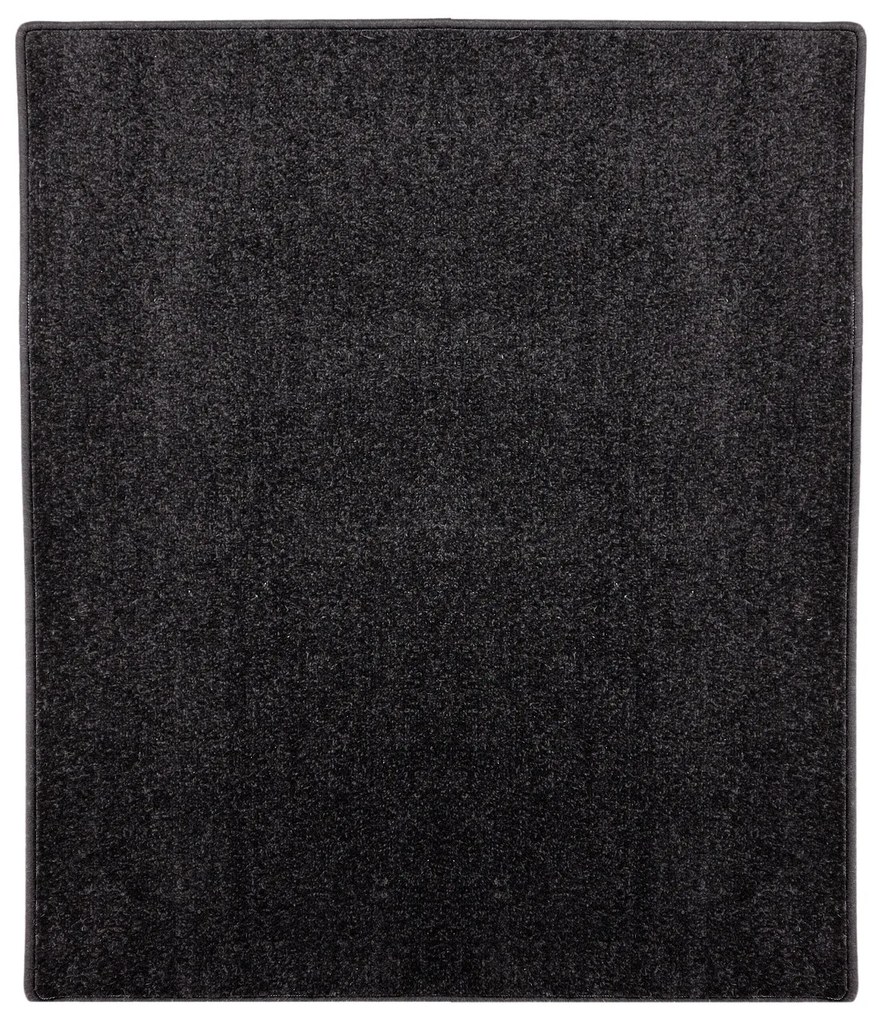 Vopi, Kusový koberec Eton černý 78 čtverec, 80x80, černá, chodba / předsíň
