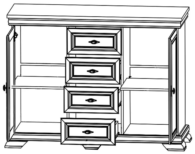 Obývací stěna KORA a | 5 dílů | sestava C | 304 cm + 128 cm + 120x80 cm | andersen