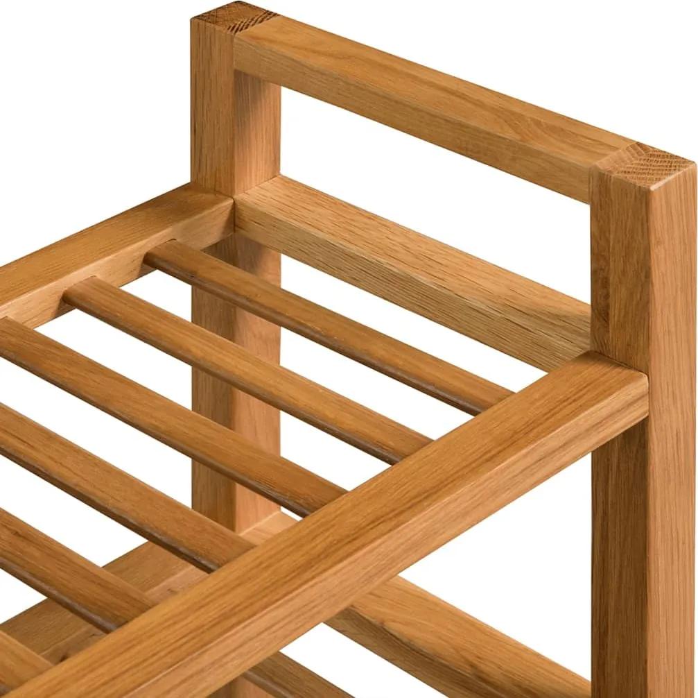vidaXL Botník se 3 policemi 100 x 27 x 60 cm masivní dubové dřevo [244209]