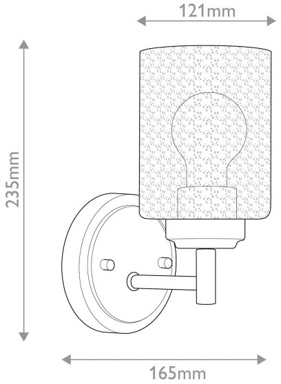 Kichler KL-WINSLOW-1W-NBR - Nástěnná lampa WINSLOW 1xE27/60W/230V mosaz