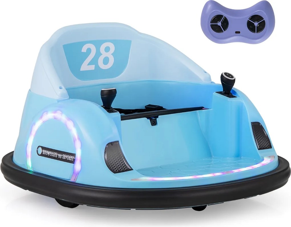 Costway Bumper Car pro děti Elektrický Bumper Car s blikajícími LED světly modře