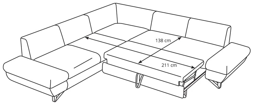 Sedací souprava AVESTA III | 272x272 cm | rozkládací + úložný prostor | spaní na pravé straně | VÝBĚR TKANIN