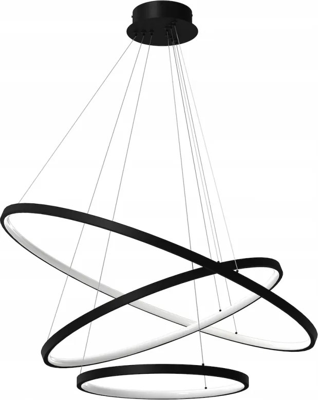 Milagro Závěsná lampa Hoop Black 93W Led Moderní Led 1 ks