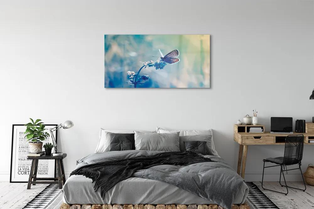 akrylový obraz barevný motýl 125x50 cm