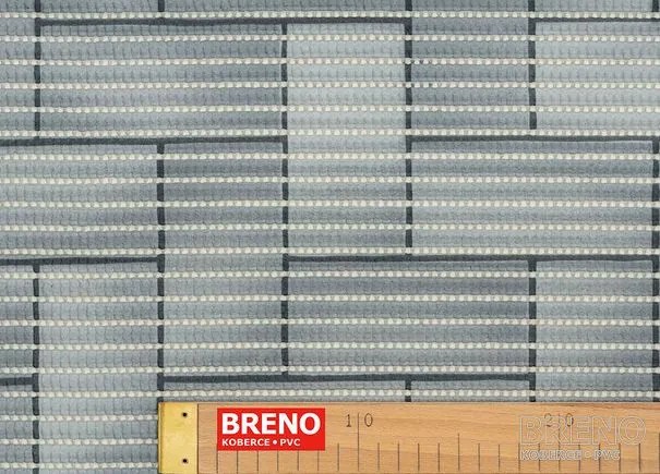 Breno Koupelnová pěnová předložka SOFTY-TEX 79914.5 šedá dlažba, šíře 130 cm, Šedá
