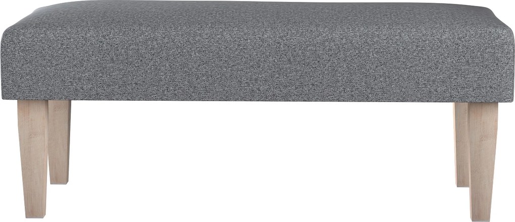 Dlouhá lavička 100x40cm barva šedá látka pletený vzor