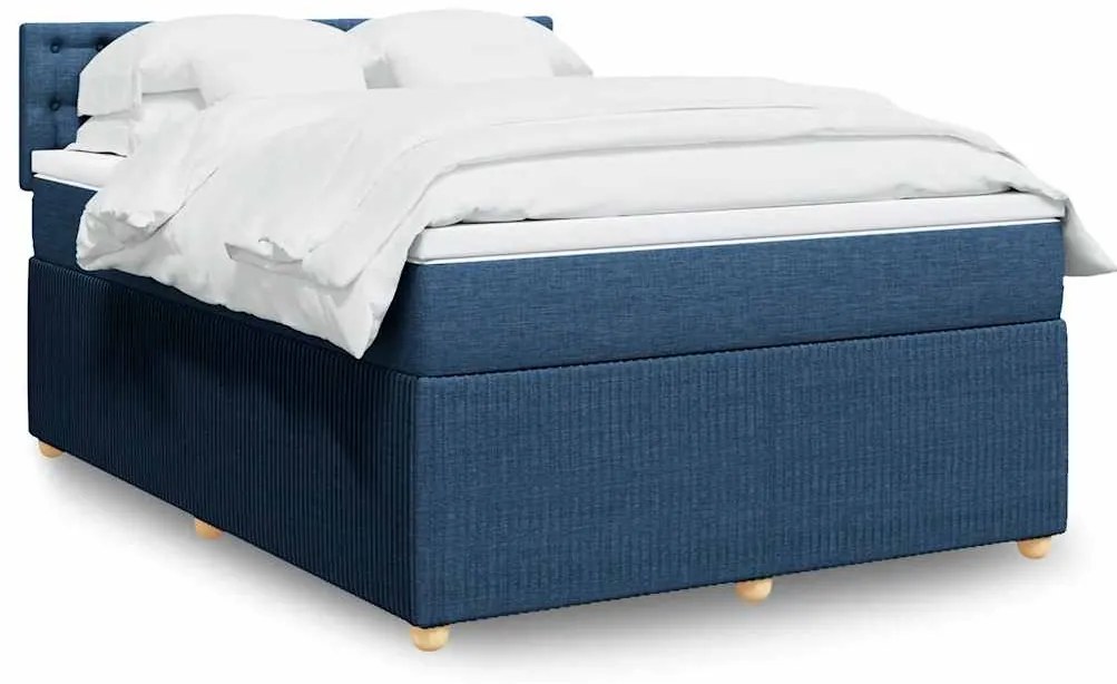 Box spring postel s matrací modrá 160x200 cm textil 3289827