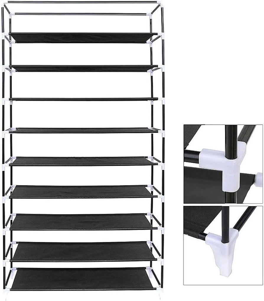 Textilní botník Pompy 88 cm černý