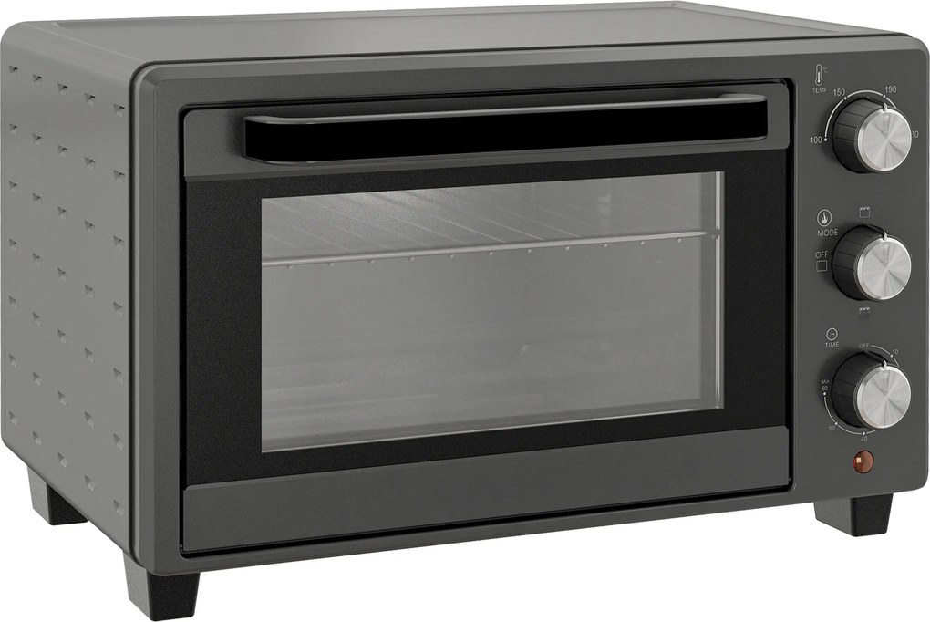 HOMCOM Mini trouba 21L 1400W 60 min. časovač, malá trouba s nastavitelnou dobou pečení 100 °C-230 °C, mini trouba s pečicím plechem, drátěný rošt, ne…