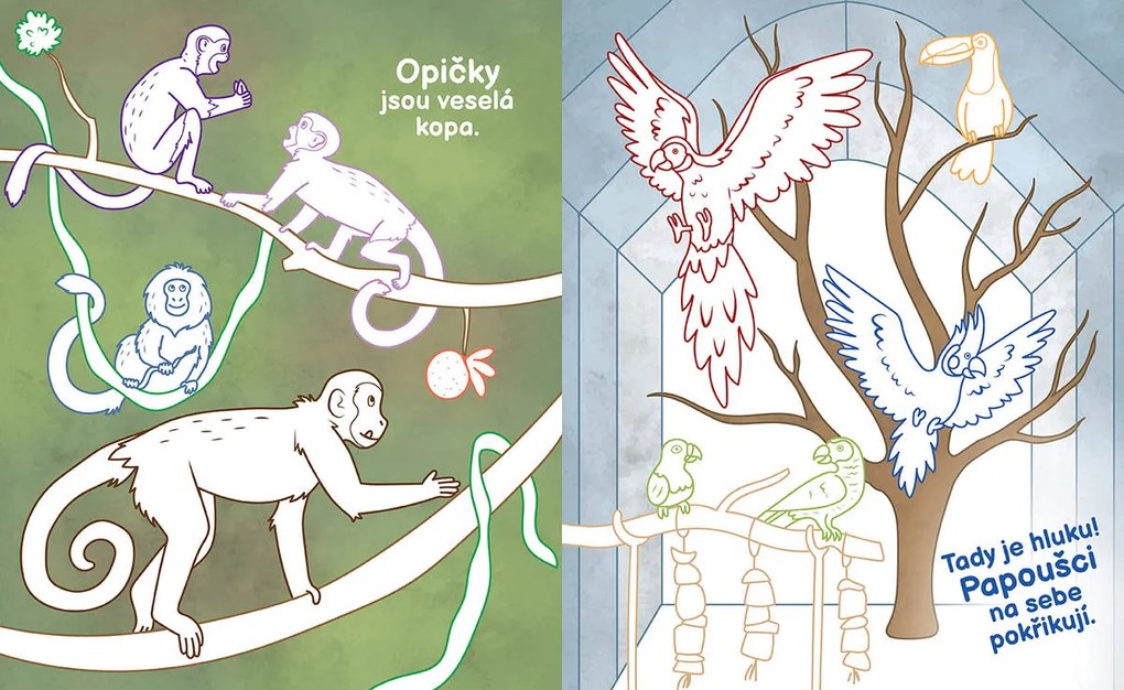 JIRI MODELS Omalovánky velké se samolepkami Zvířátka ZOO 4