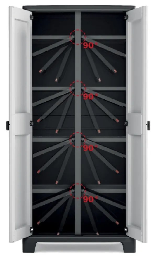 KIS Titan 009761BKGL Skříň vysoká, dělená, šířka 80 cm