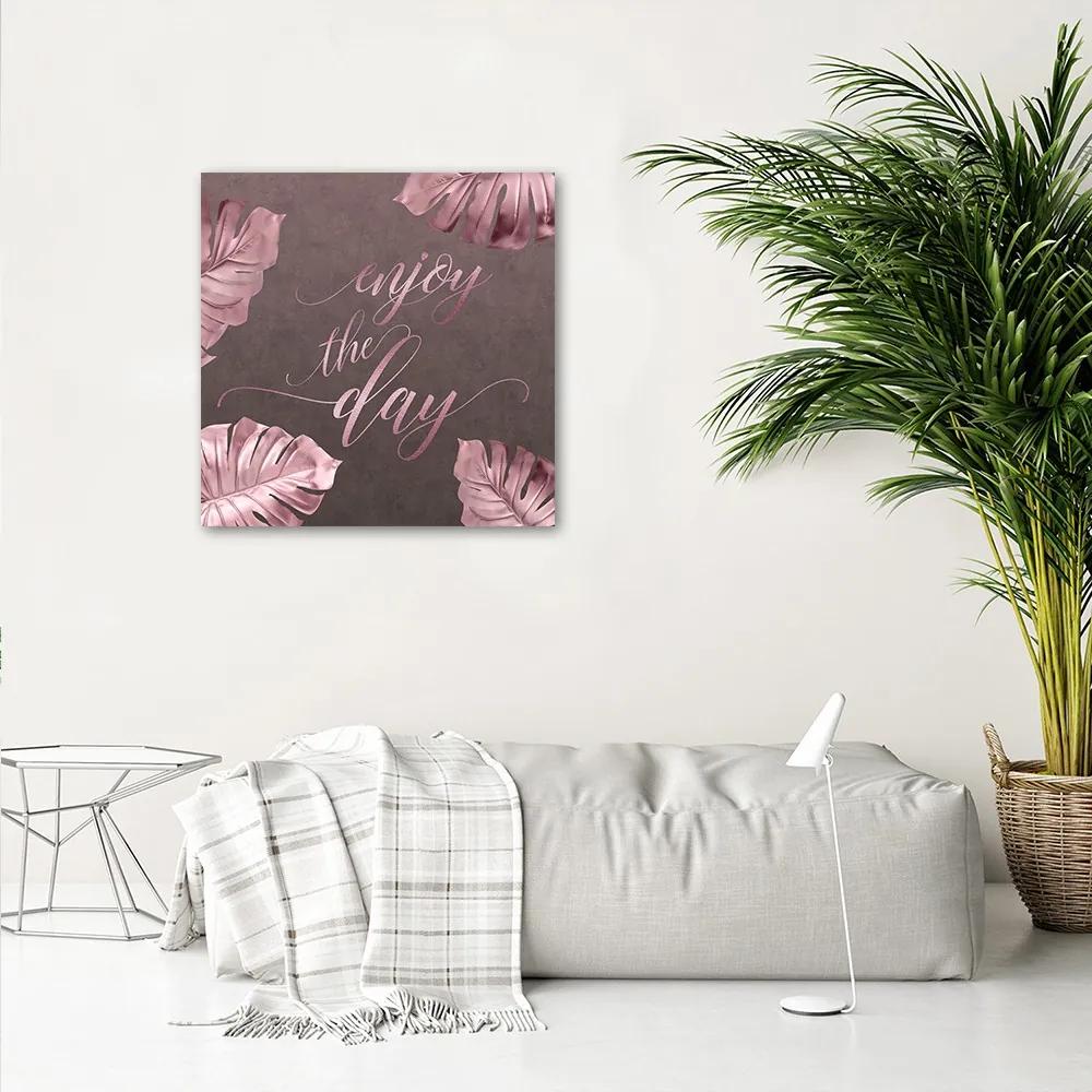 Gario Obraz na plátně Růžové listy a nápis - Andrea Haase Rozměry: 30 x 30 cm