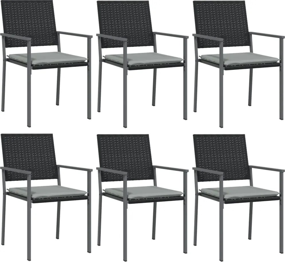 7dílný zahradní jídelní set s poduškami polyratan a ocel 3187026