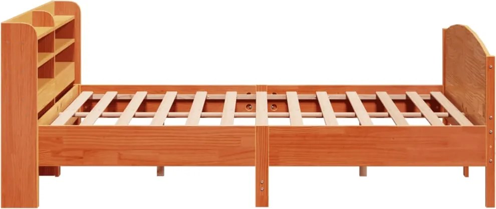 Postel bez matrace voskově hnědá 200 x 200 cm masivní borovice 3306956
