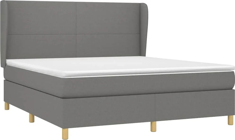 Box spring postel s matrací tmavě šedá 160x200 cm textil 3128374