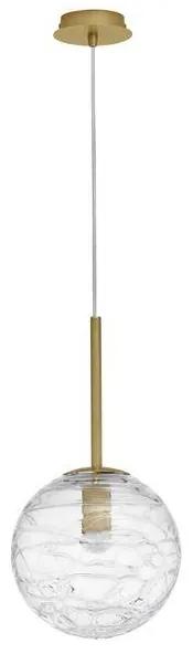 Nova Luce Závěsné svítidlo COEN mosazný zlatý kov čiré sklo E27 1x12W